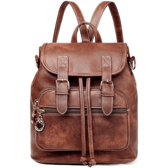 Bags | Women Mini Backpack Purse Small Cute Retro Leather Brown | Poshmark
